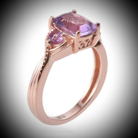 Shop Lc | Jewelry | 4k Rose Gold Amethyst Ring | Poshmark